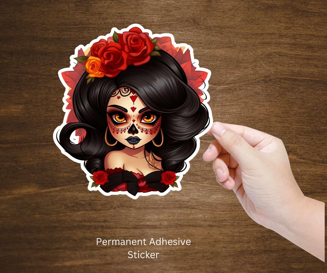Catrina Girl Vinyl Sticker Decal-laptop Decal Sticker-tumbler Cup Decal ...