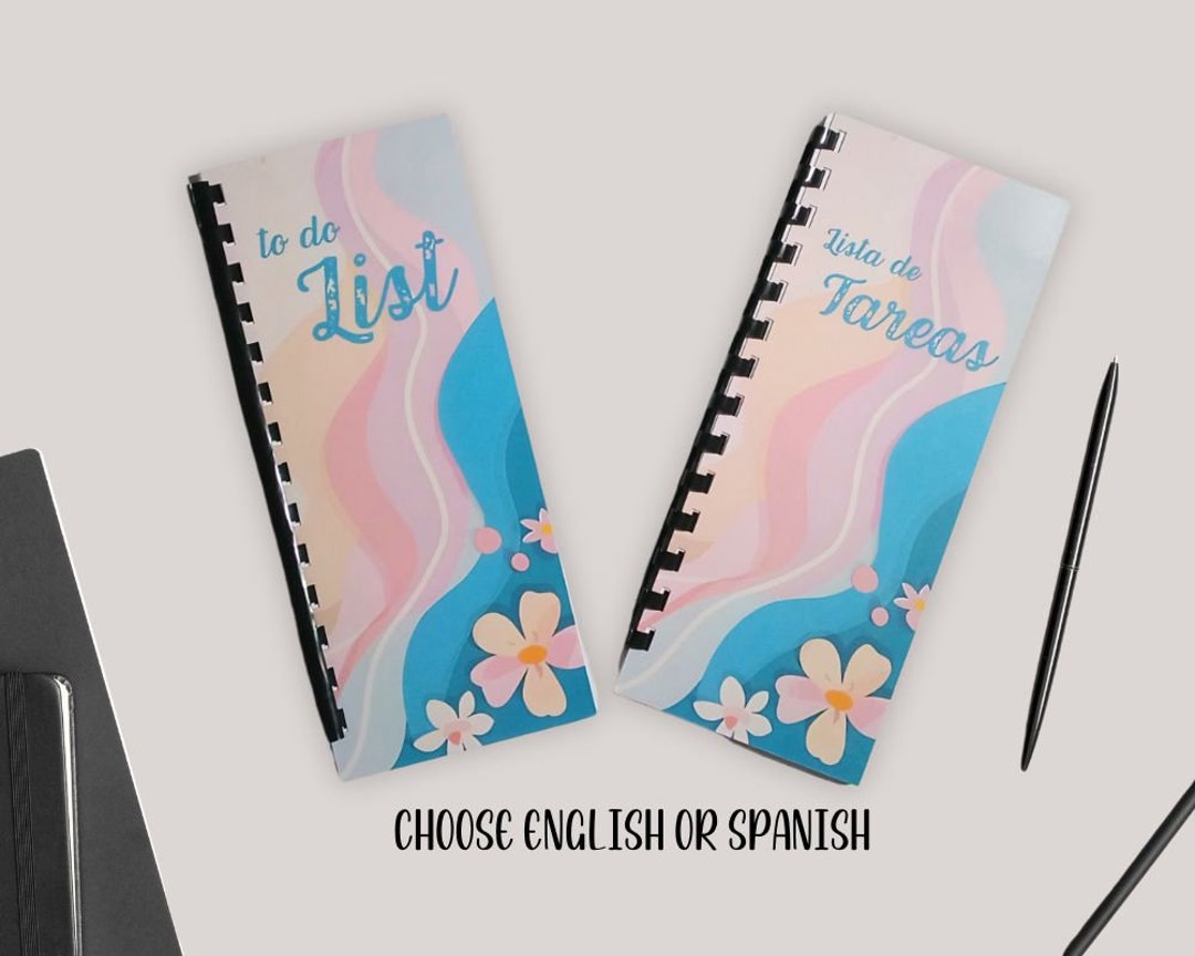 Skinny Mini To-do List Notebook English or Spanish-compact Companion ...