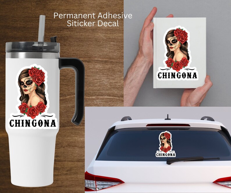 Chingona Girl Floral Vinyl Sticker Decal-laptop Decal Sticker-tumbler ...