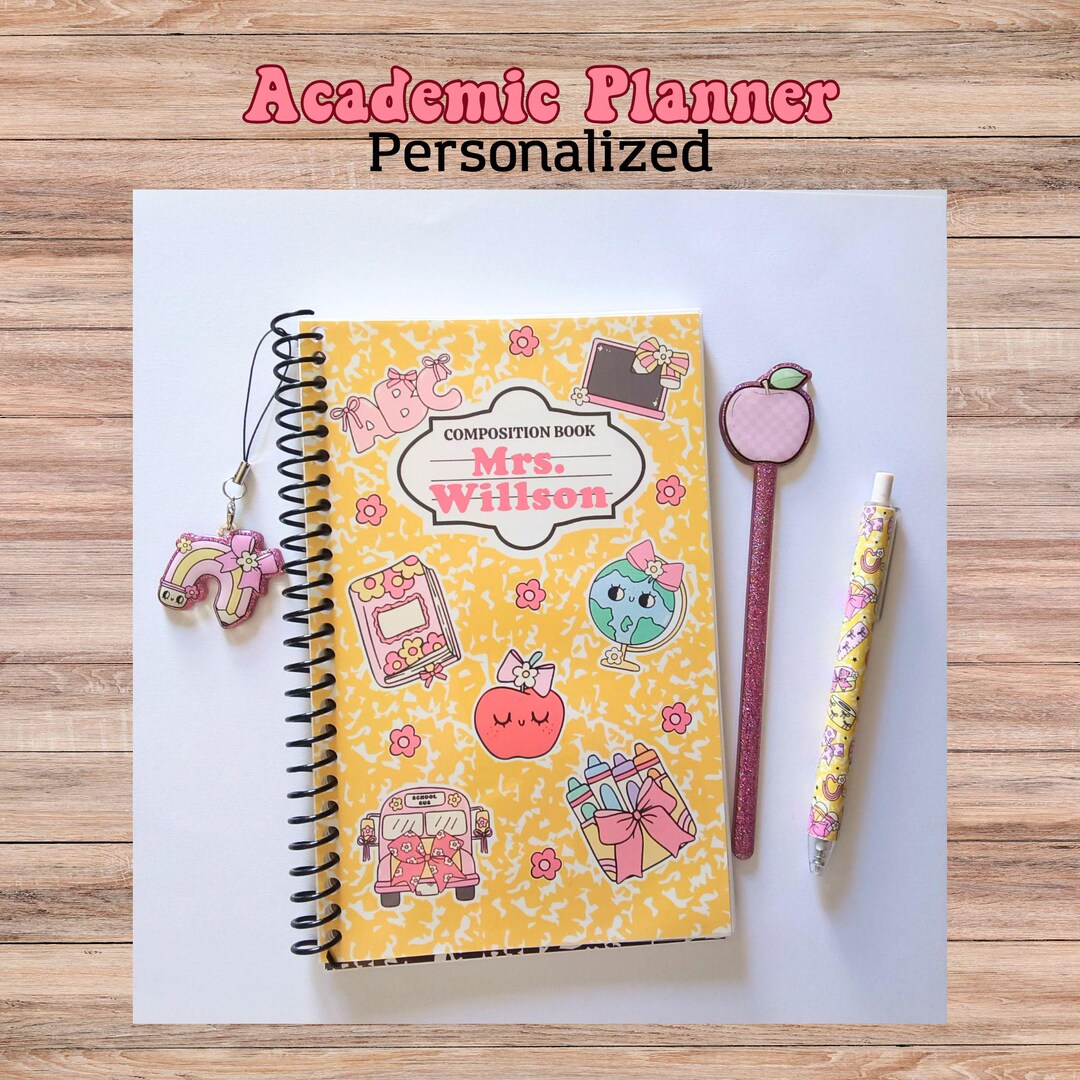 Personalized Academic Calendar Planner Gift Set for Teachers, Students ...