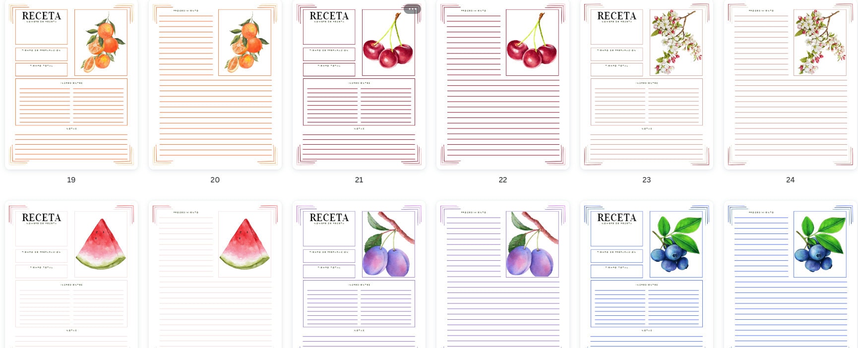 Libro De Recetas, Recetario, Libro De Cocina, Spanish Reciepe Book PDF ...