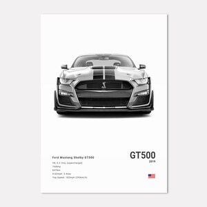 Ford Mustang Shelby GT500 Poster Print Wall Art Car - Etsy UK