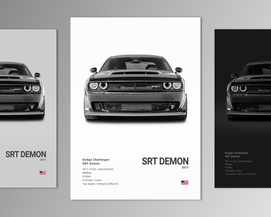 Dodge Challenger SRT Demon Poster Print Wall Art Car - Etsy