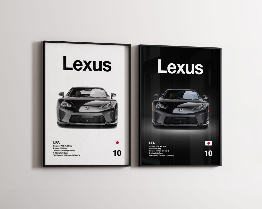 Lexus LFA 2010 Car Poster Print Automotive Wall Art Car Lover Gift Wall ...