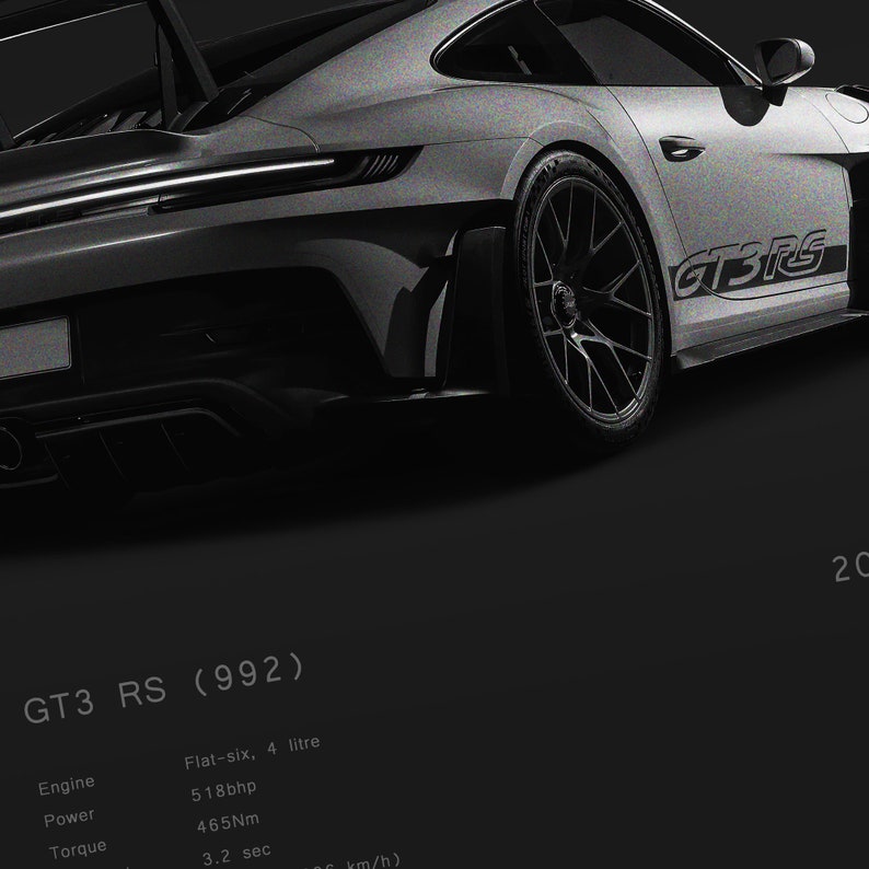 Porsche 911 GT3 RS 992 Supercar Poster Print Wall Art - Etsy UK