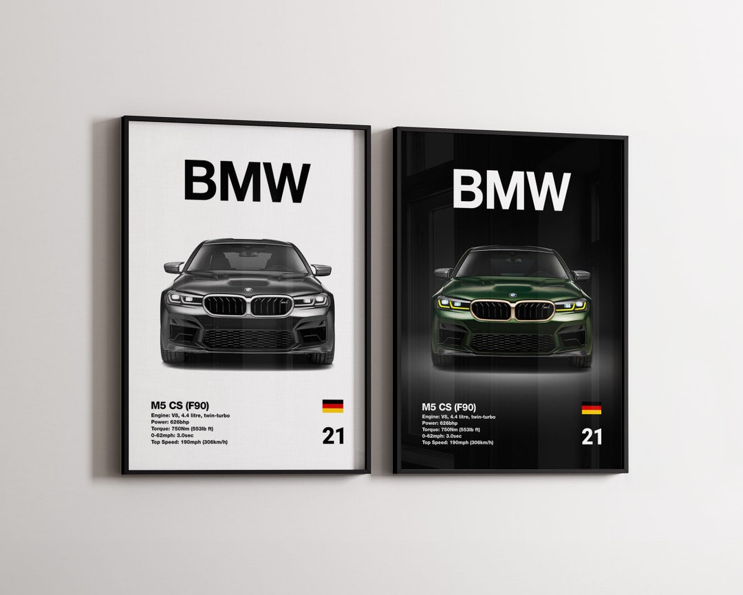 BMW M5 CS F90 2021 Car Poster Print Automotive Wall Art Car Lover Gift ...