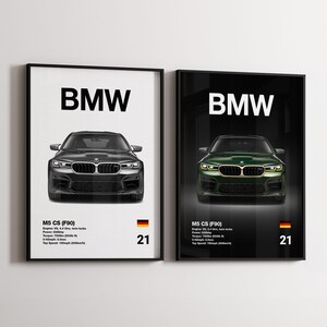 BMW M5 CS F90 2021 Car Poster Print Automotive Wall Art Car Lover Gift ...