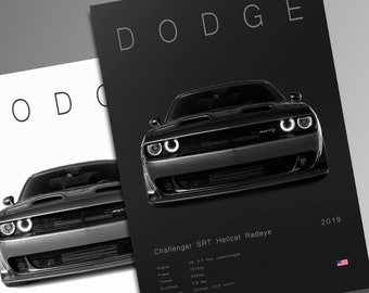 Dodge Challenger SRT Demon Poster Print Wall Art Car - Etsy