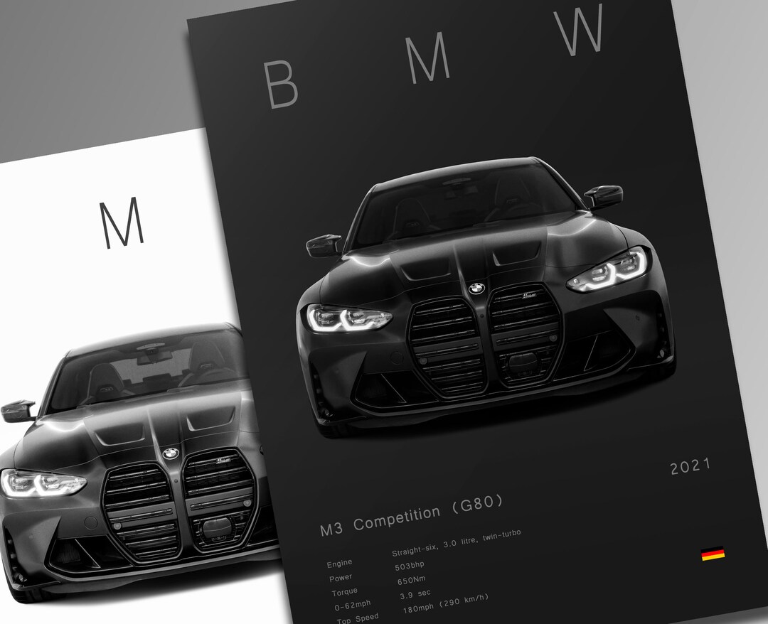 BMW M3 Competition G80 Poster Print Wall Art Car - Etsy