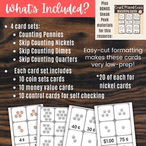 Skip Counting Money: Montessori Three-part Cards for Learning Coins ...