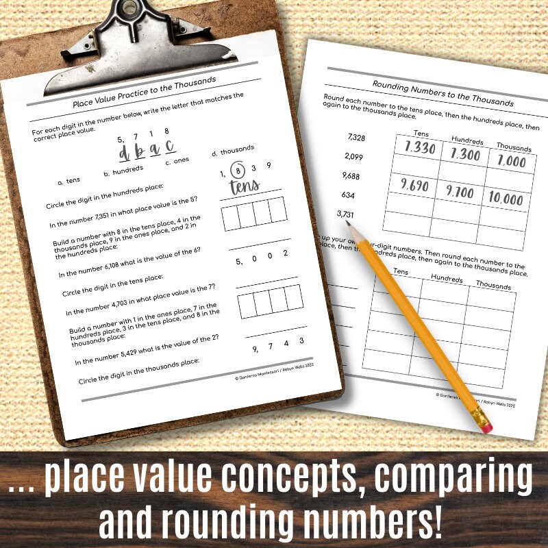 Printable Montessori Math Stamp Game Introduction: Place Value ...