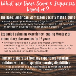 Montessori Upper Elementary Math Curriculum Scope Sequence Checklist ...