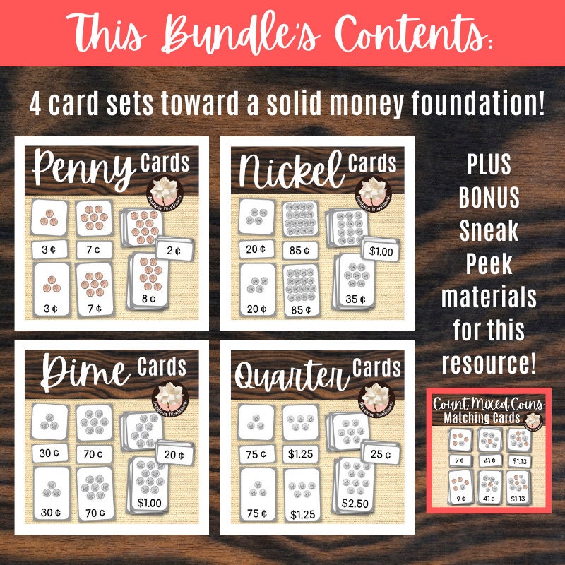 Skip Counting Money: Montessori Three-part Cards for Learning Coins ...