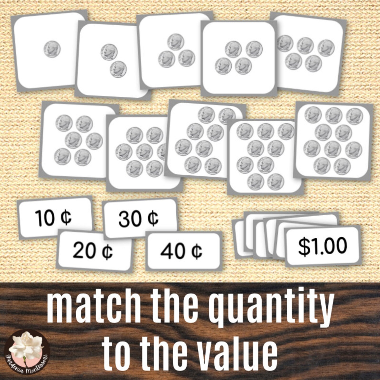 Coin Counting Dime Cards - Montessori Elementary Money Math Skip Count ...