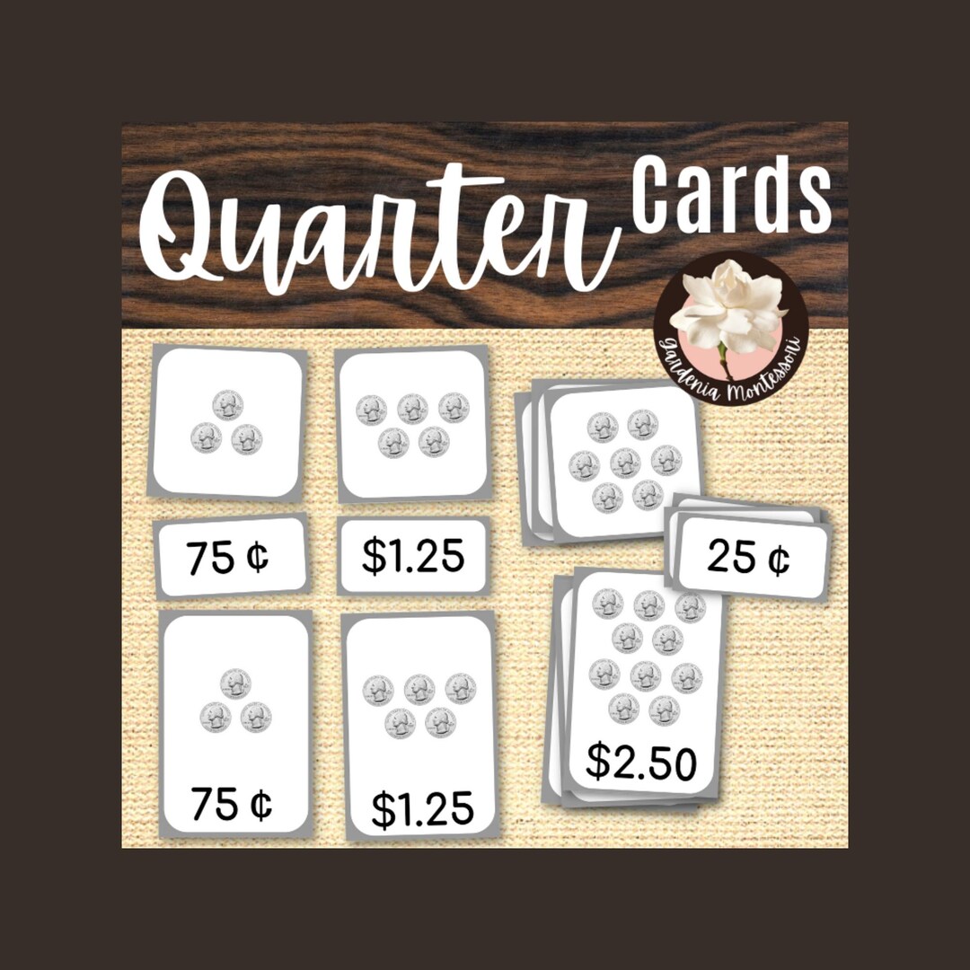 Skip Counting Quarters Cards - Montessori Elementary Money Math Count ...