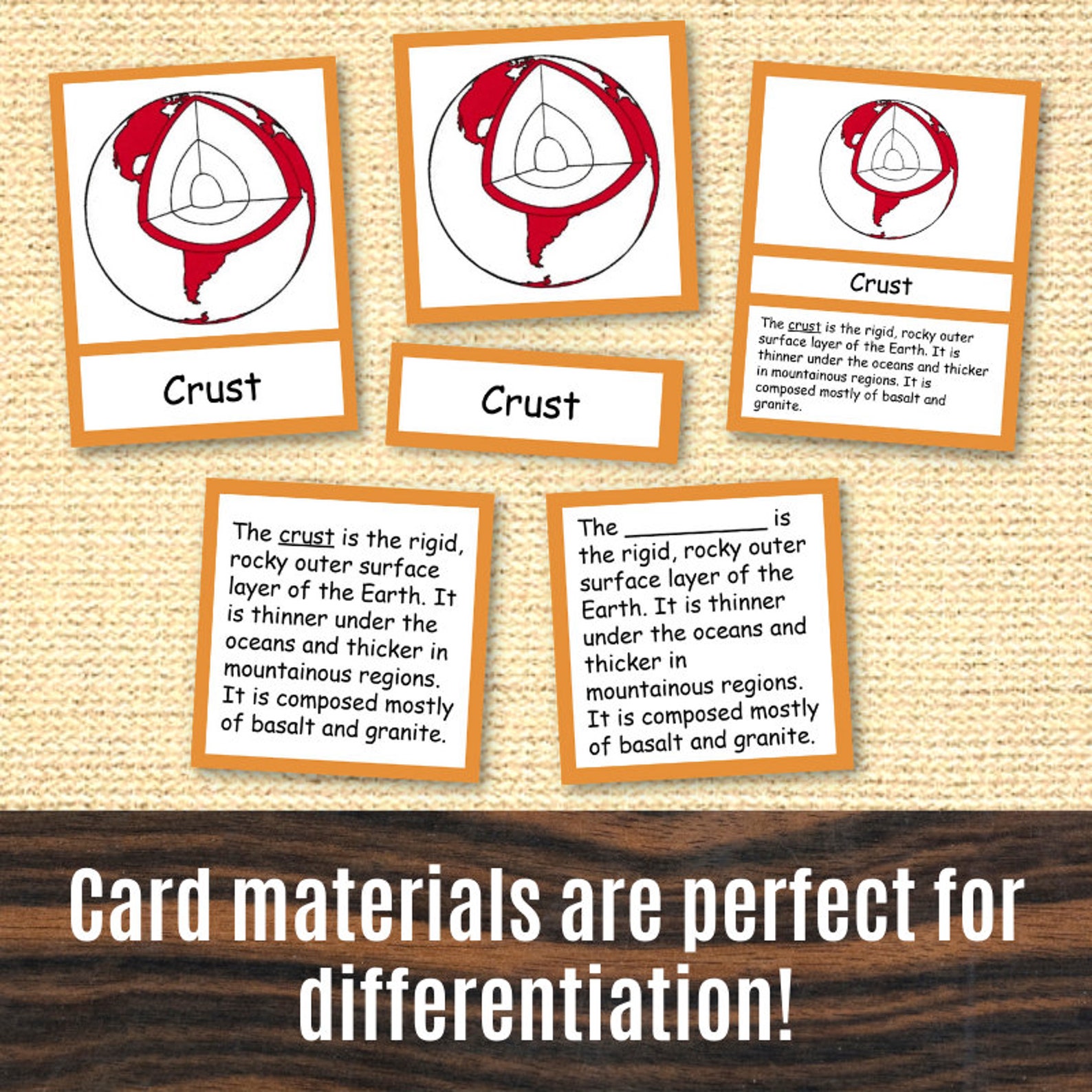 Montessori Earth Layers Science Cards: Printable Booklet & Vocabulary ...
