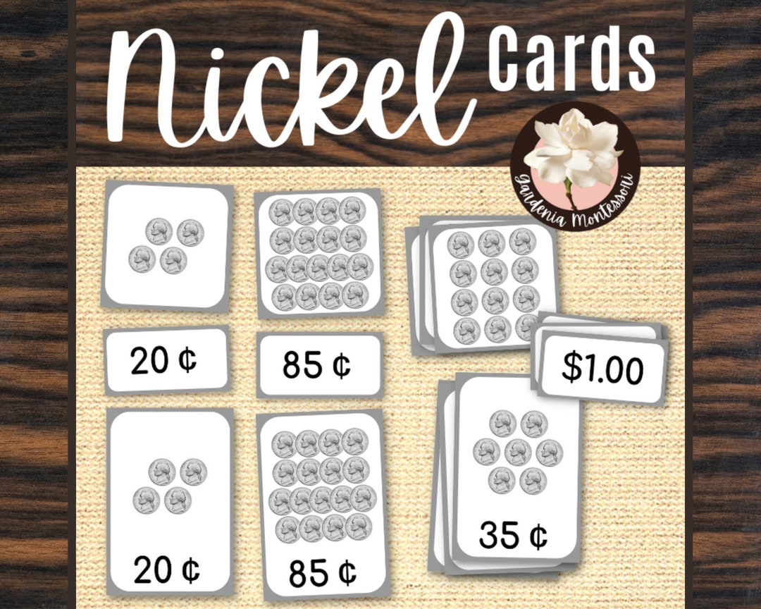 Nickel Counting Cards: Printable Math Materials for Elementary Students ...