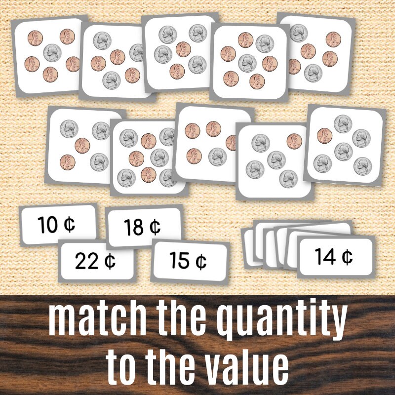 Counting Coins Learning Money Montessori Cards Montessori Money Math ...