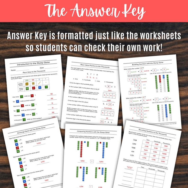 Printable Montessori Math Stamp Game Introduction: Place Value ...