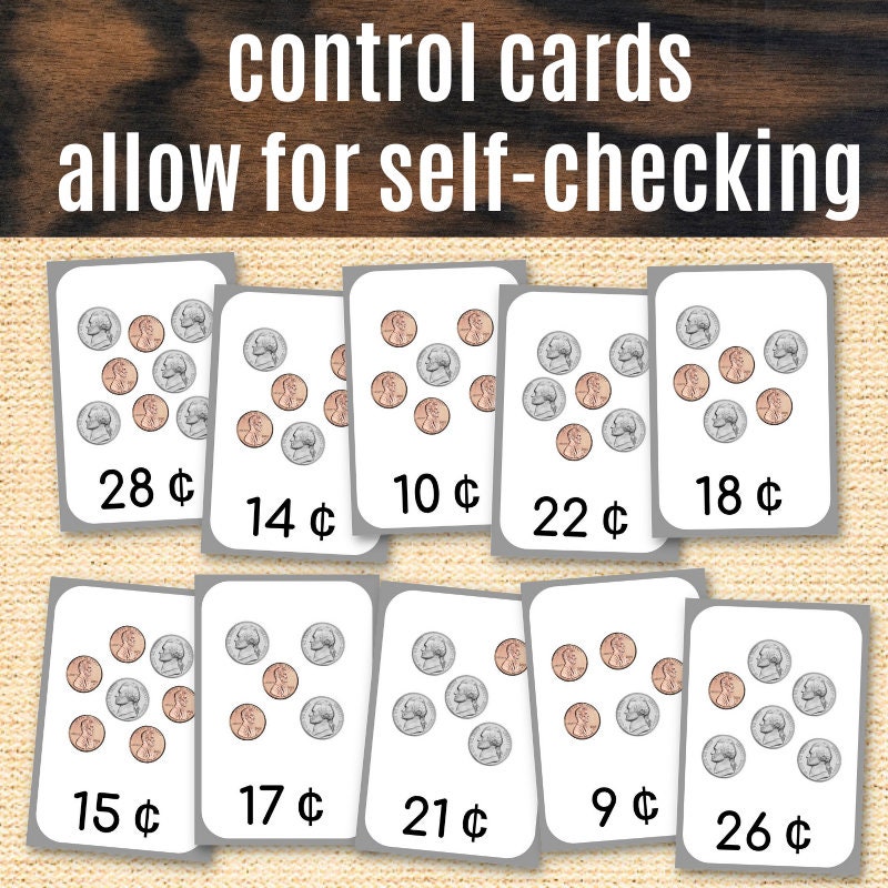 Counting Coins Learning Money Montessori Cards Montessori Money Math ...