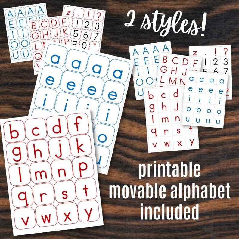 CVC Words Montessori Elementary Moveable Alphabet Printables: Pink ...
