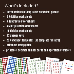 Stamp Game Printable Montessori Materials Math Worksheets - Montessori ...