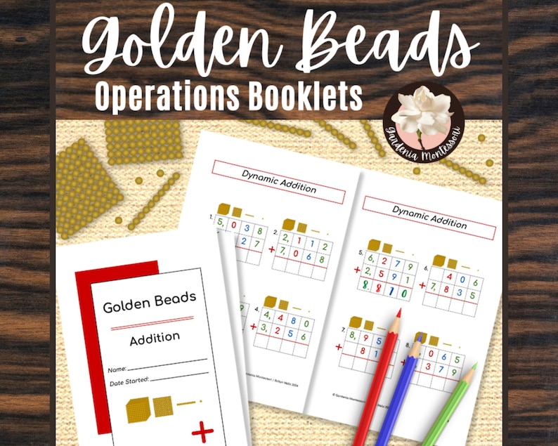 Montessori Golden Beads Math Operations Booklets: Elementary Base 10 ...