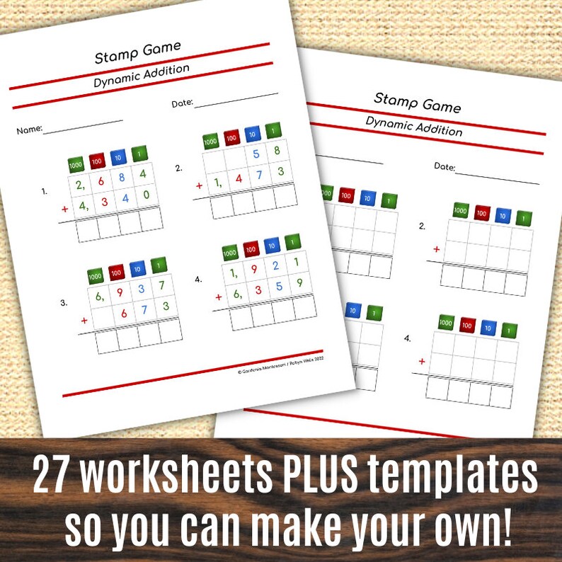 Montessori Math Stamp Game Printable: Elementary Math Operations ...
