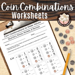 Montessori Elementary Coin Combos Learning Money Math Worksheets ...