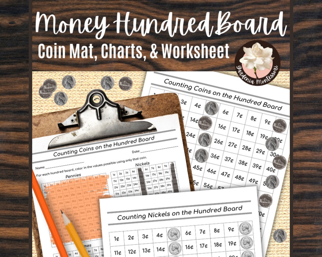 Skip Count Coins Hundred Board Learning Money Montessori Math ...