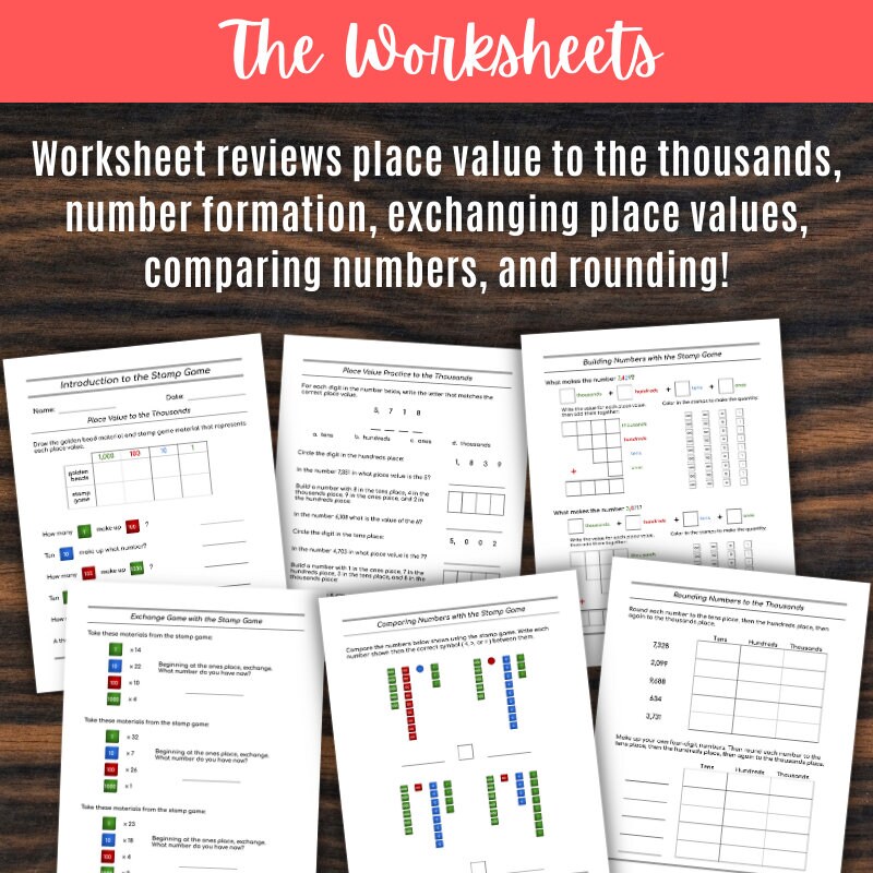 Printable Montessori Math Stamp Game Introduction: Place Value ...