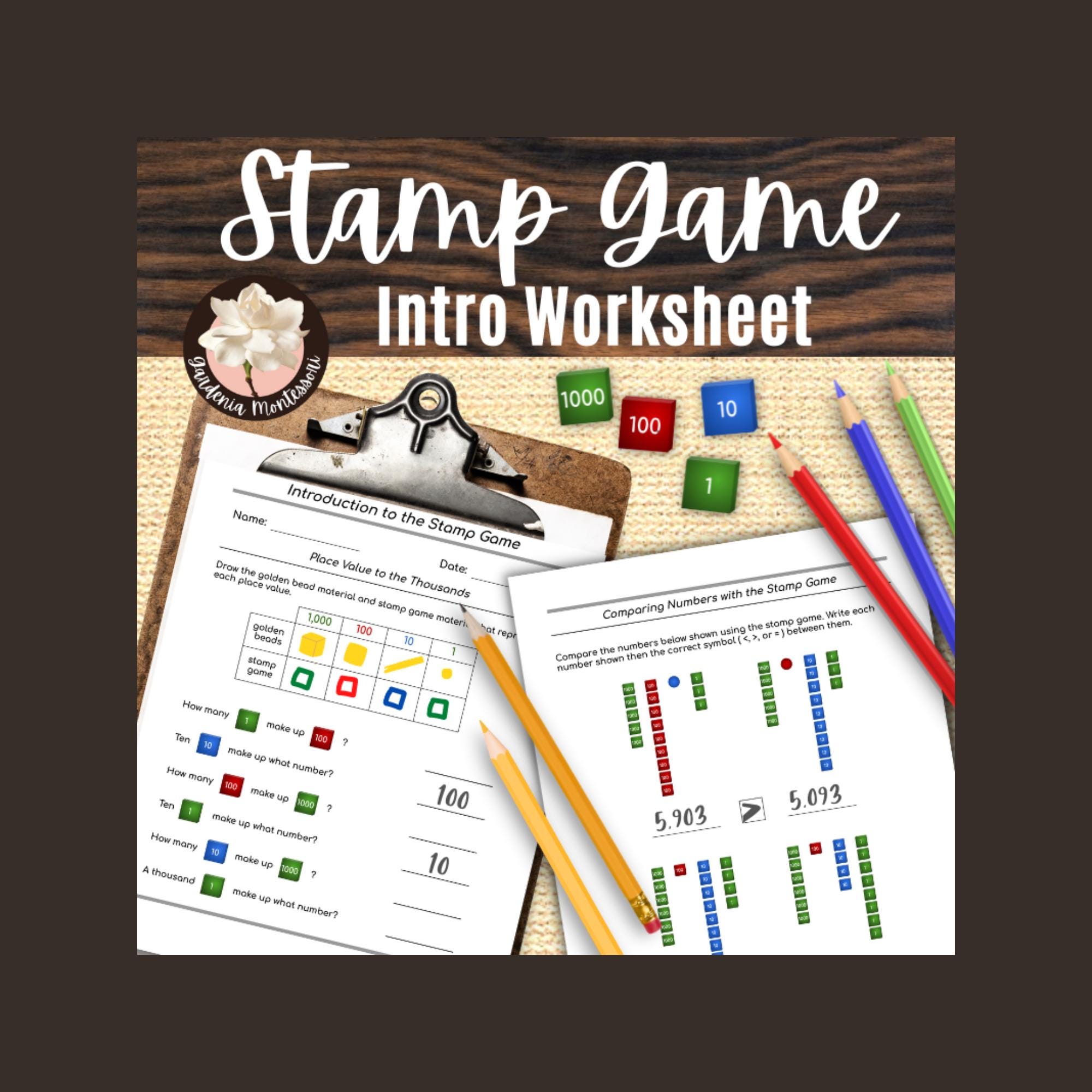 Printable Montessori Math Stamp Game Introduction: Place Value ...