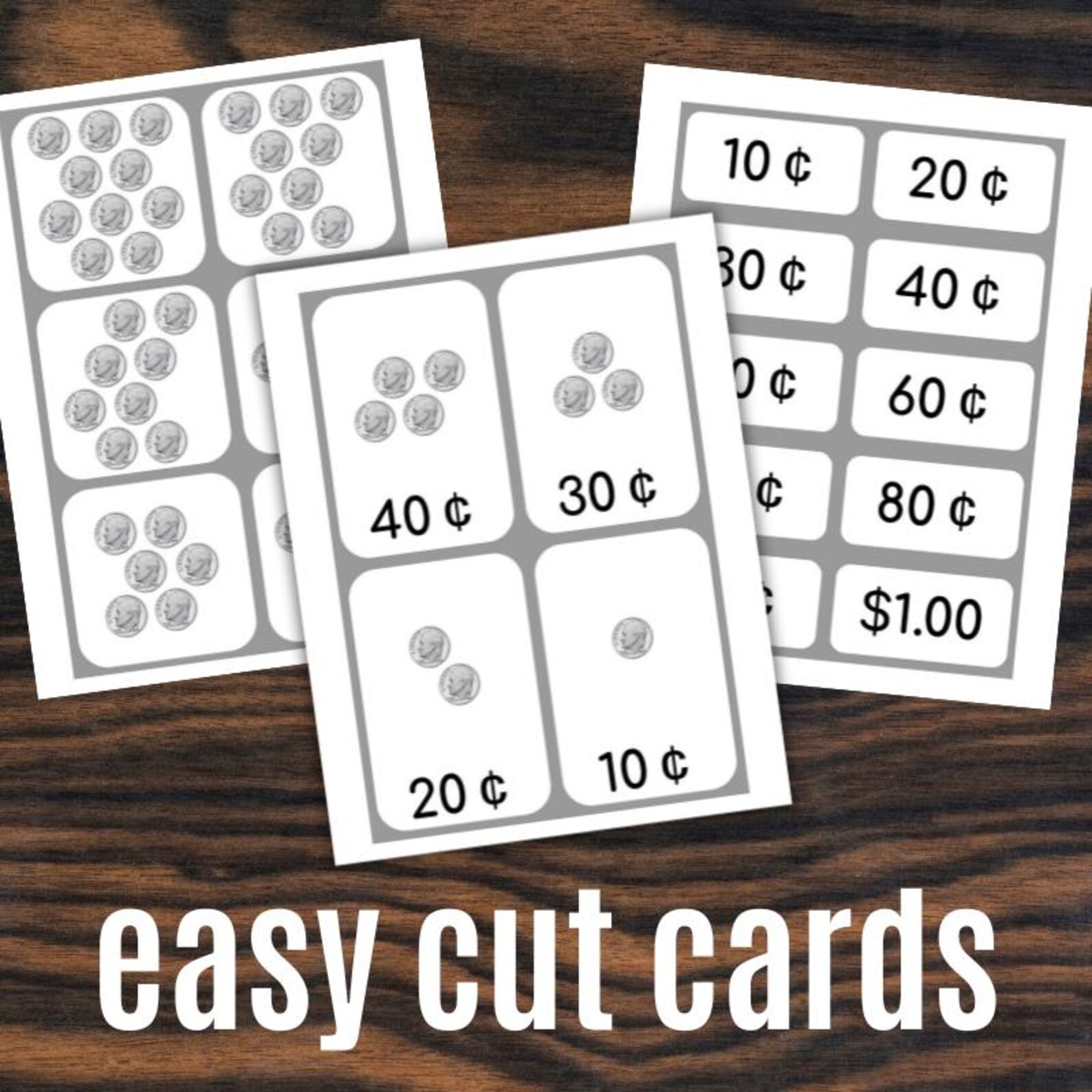 Count Like Coins Montessori Flashcards - Skip Counting Coins Sorting ...