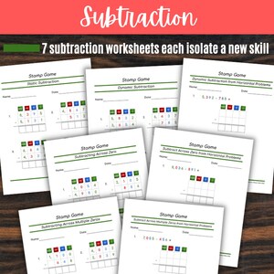 Stamp Game Printable Montessori Materials Math Worksheets - Montessori ...
