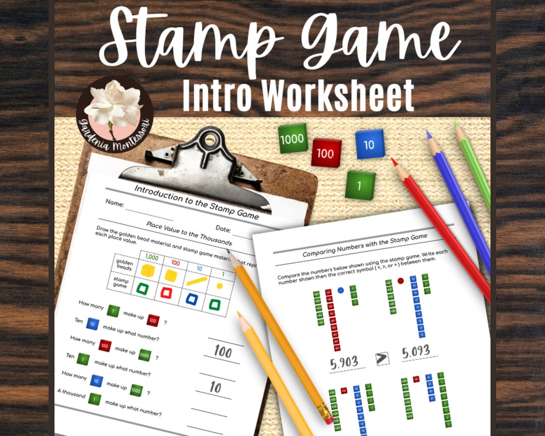 Printable Montessori Math Stamp Game Introduction: Place Value ...