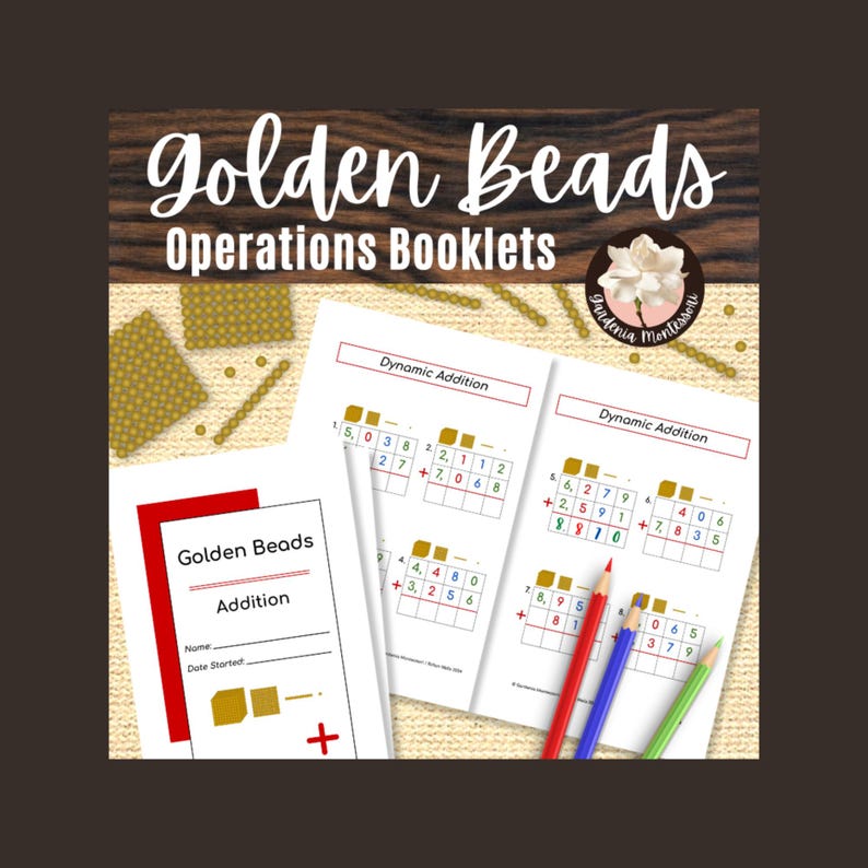 Montessori Golden Beads Math Operations Booklets: Elementary Base 10 ...