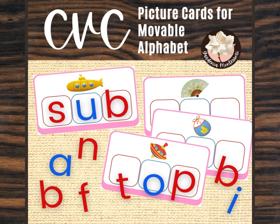 CVC Words Montessori Elementary Moveable Alphabet Printables: Pink ...