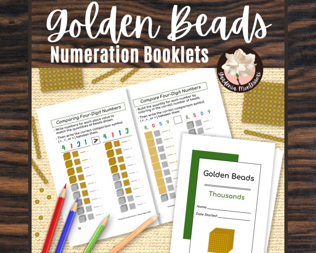 Montessori Golden Beads Place Value Booklets: Base Ten Numeracy ...