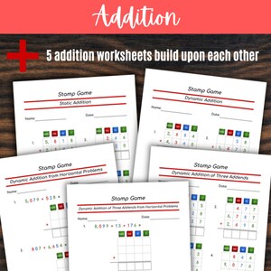 Stamp Game Printable Montessori Materials Math Worksheets - Montessori ...