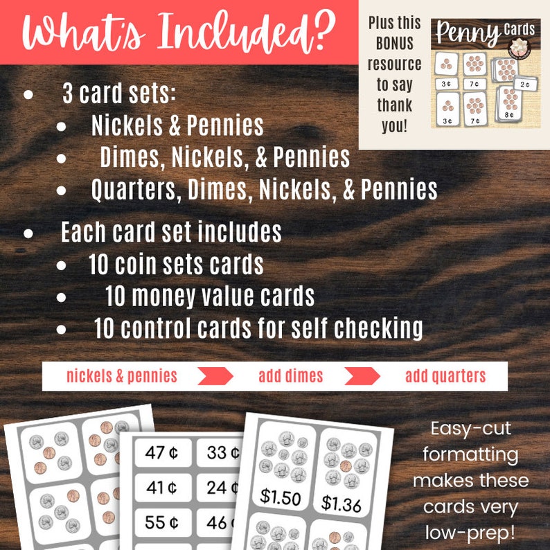 Counting Coins Learning Money Montessori Cards Montessori Money Math ...