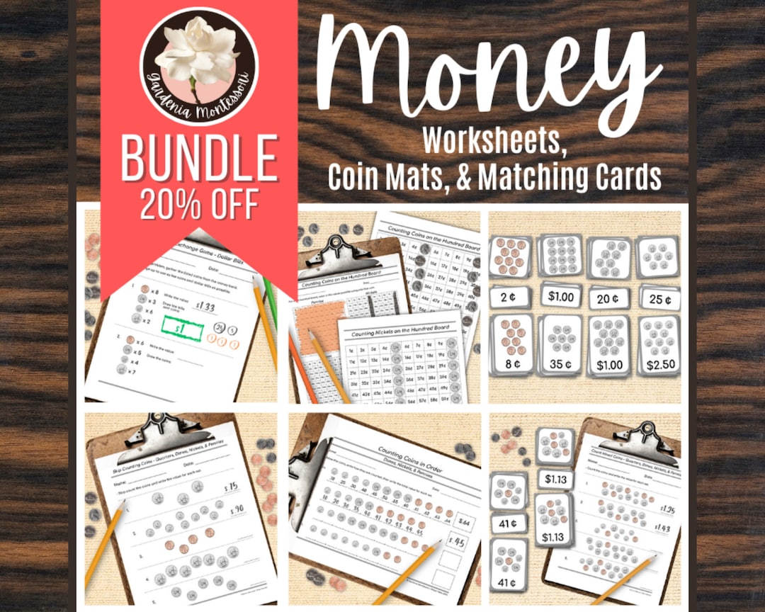 Learning Money Math Printables Counting Coins Cards Montessori Math ...