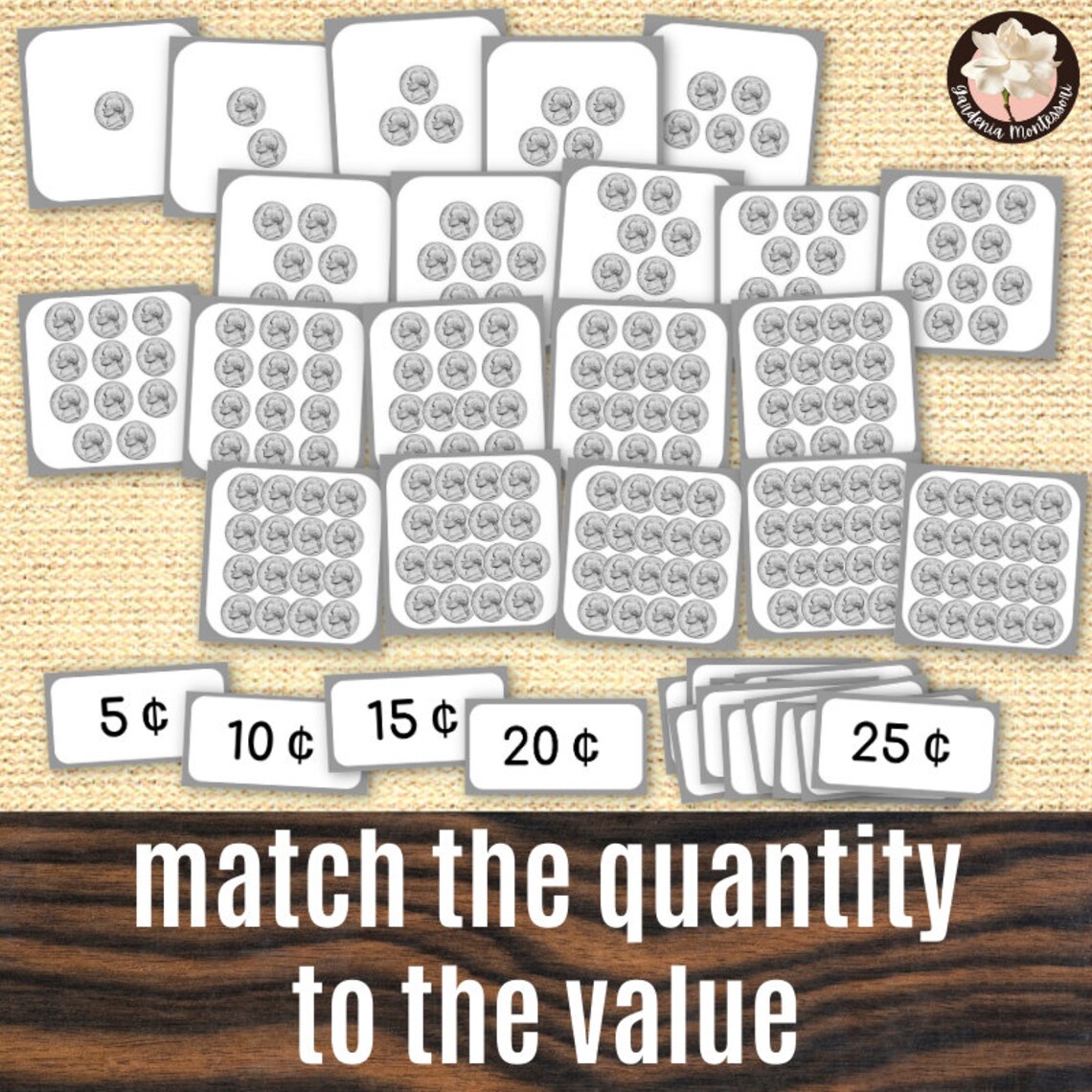 Skip Counting Money: Montessori Three-part Cards for Learning Coins ...