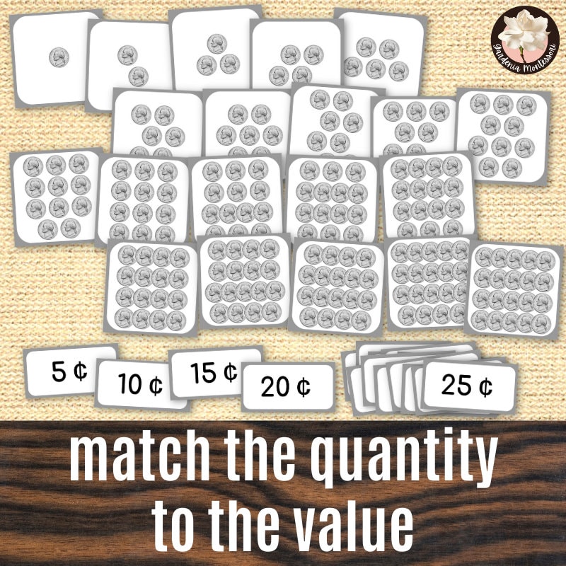 Skip Counting Money: Montessori Three-part Cards for Learning Coins ...