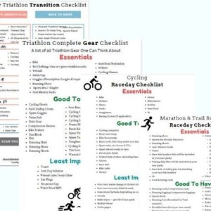 Gear Checklist : Triathlon, Marathons, Trail Running & Cyclings/ Gear ...