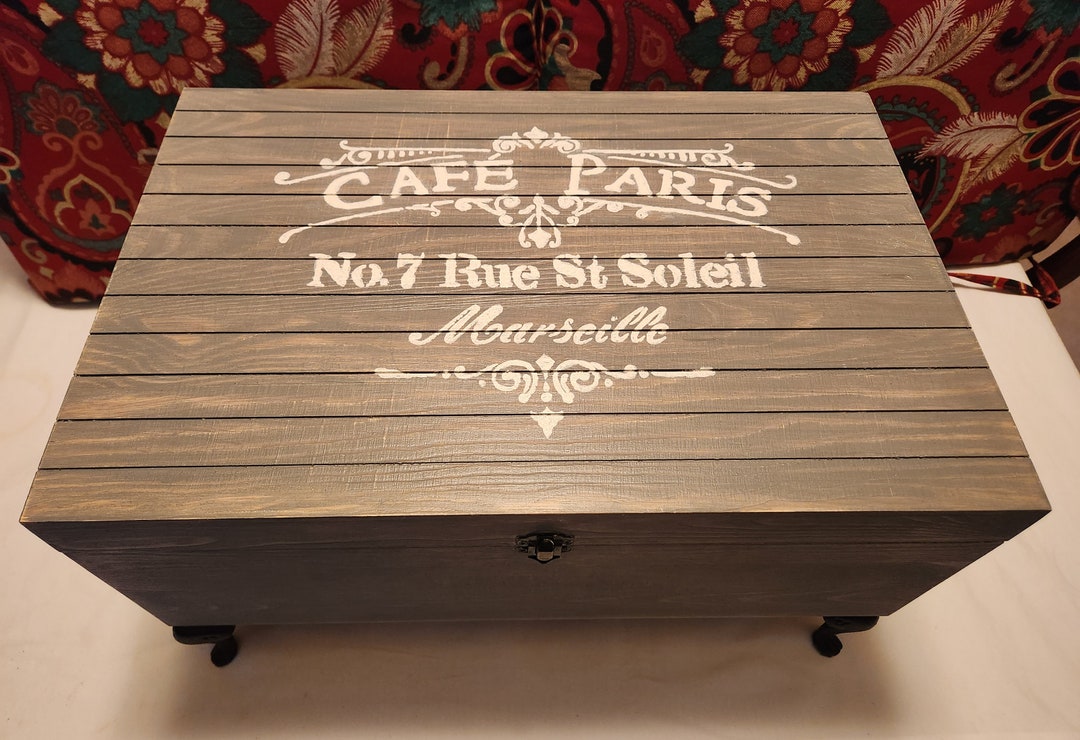 Victorian Cafe Paris Wooden Chest - Etsy