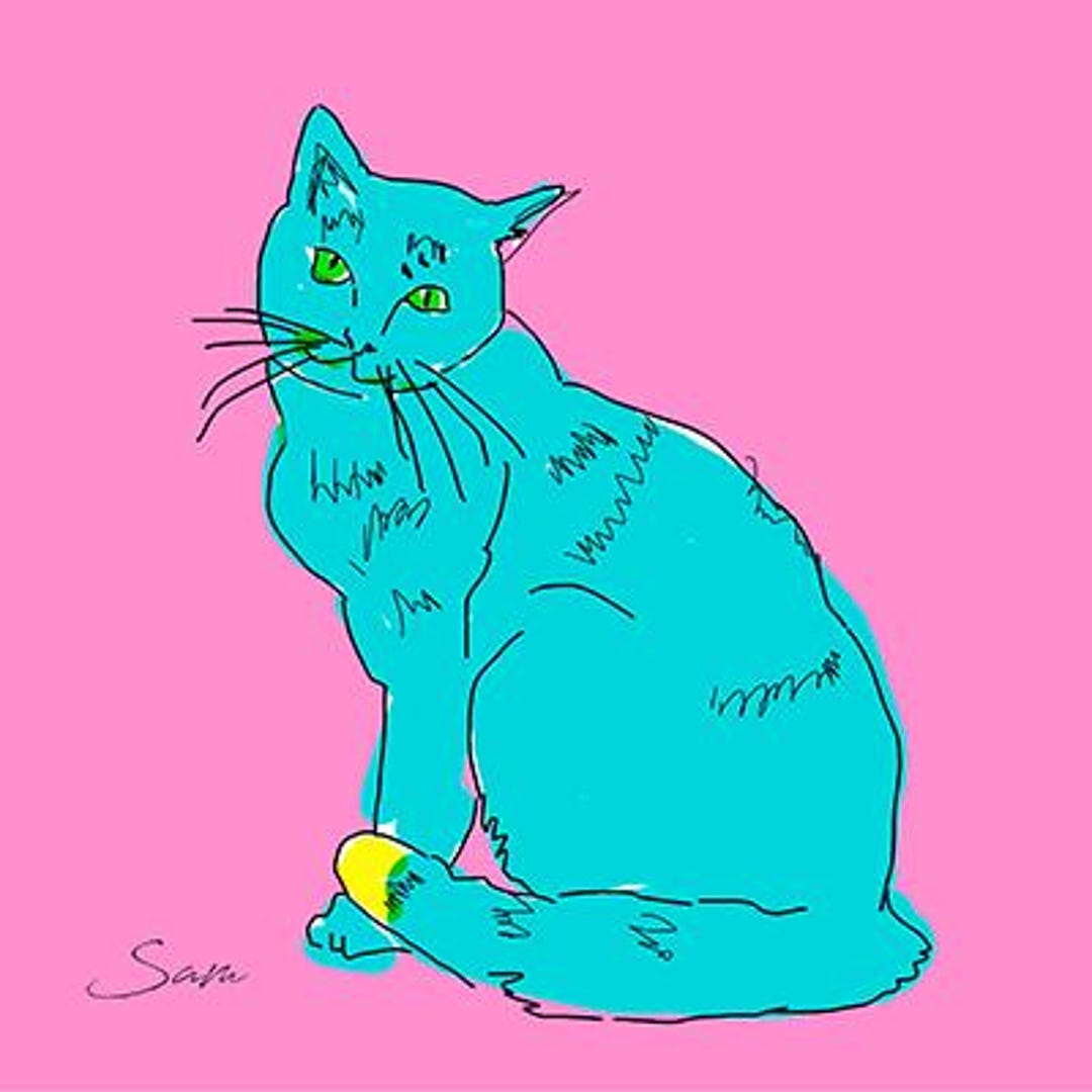 Cute Cat Drawing Digital Download Printable - Etsy