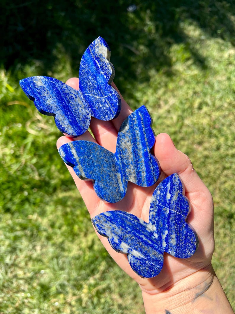 Lapis Lazuli 3D Butterflies | Lapis Butterfly Carving - Etsy