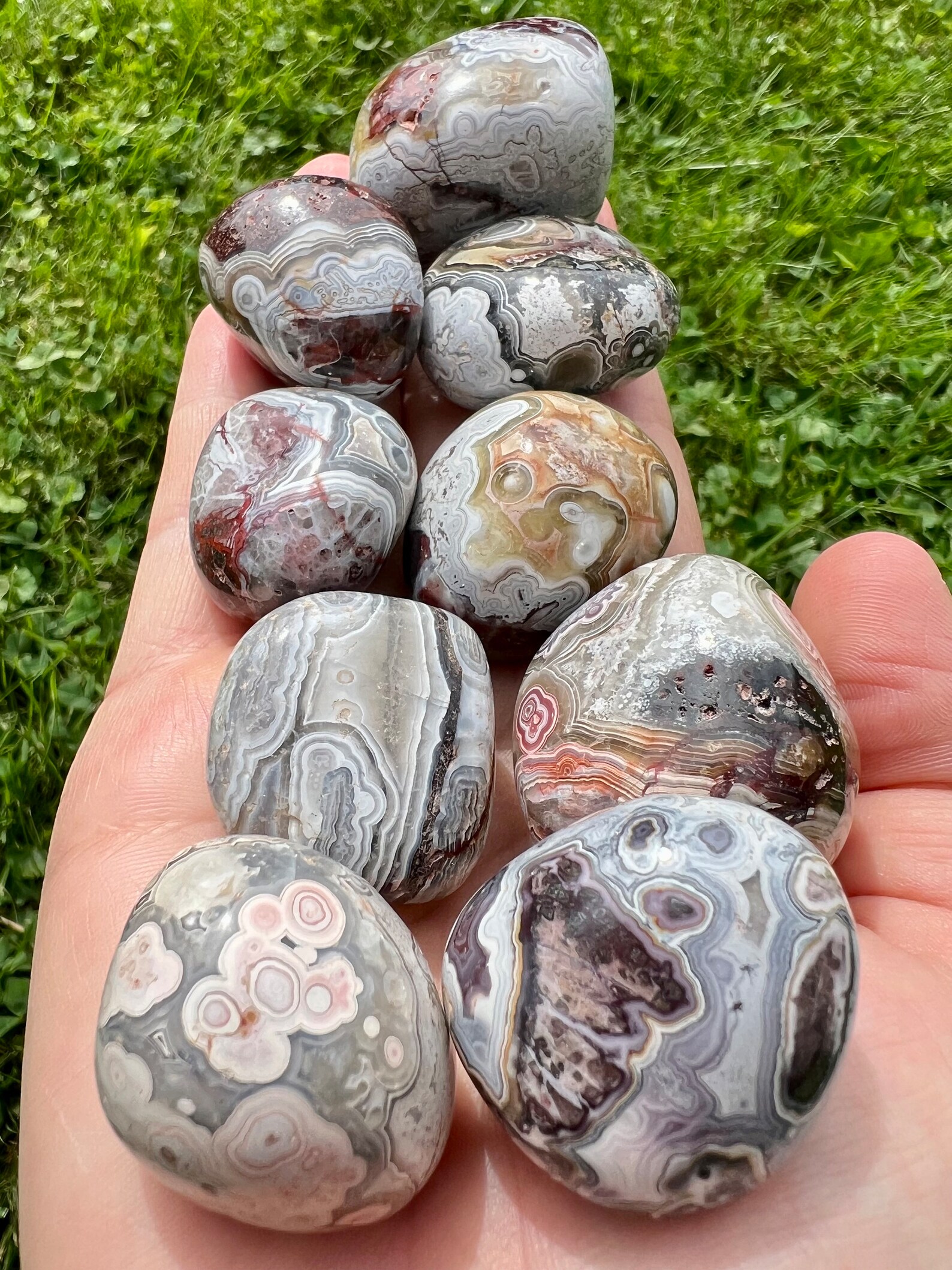 Mexican Crazy Agate Tumbled Stones | Mexican Lace Agate Pocket Stones ...