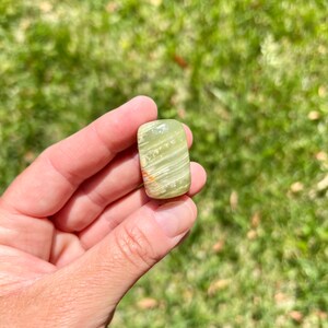 Green Onyx Tumbled Stones | Banded Green Onyx Pocket Stones - Etsy