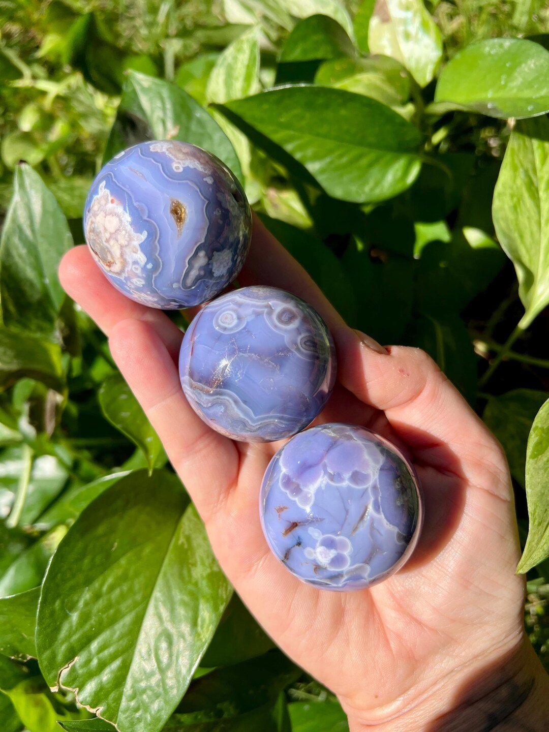 Blue Flower Agate Spheres - Etsy